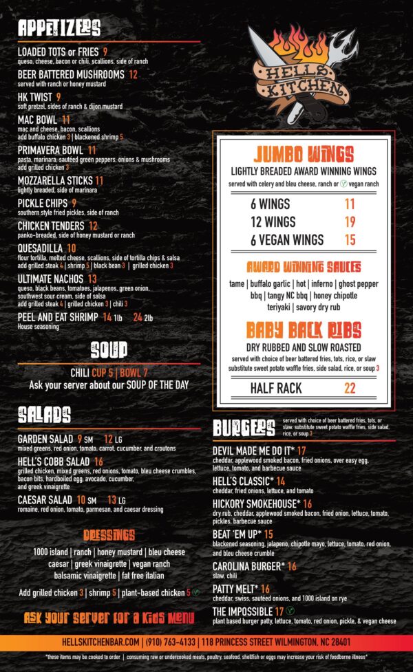 Menu – Hell's Kitchen